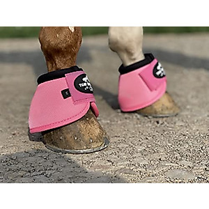TGW RIDING No-Turn Horse Bell Boots, Equine Ballistic Hoof Overreach Bell Boot, Pair (L, Pink)…