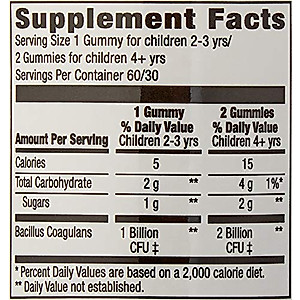 Amazon Brand - Mama Bear Vegan Probiotic, Berry, 60 Gummies, 1 Billion CFU per Gummy