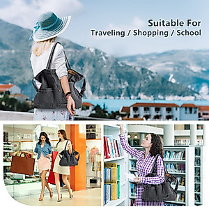 FWPP Womens Denim Hobo Bags, Jeans Casual Shoulder Bags for School Office Travel