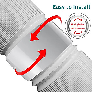 Air Conditioner Hose Extention Coupler 5 Inches, Portable A/C AC Exhaust Vent Hose Connector Coupling, Support Clockwise and Counter-clockwise Thread, ACHose Coupler Coupling Extension