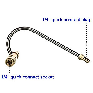 Tool Daily Gutter Cleaner Attachment for Pressure Washer, with 4 Nozzles Tips, 1/4 Inch Quick Connect, 4000 PSI