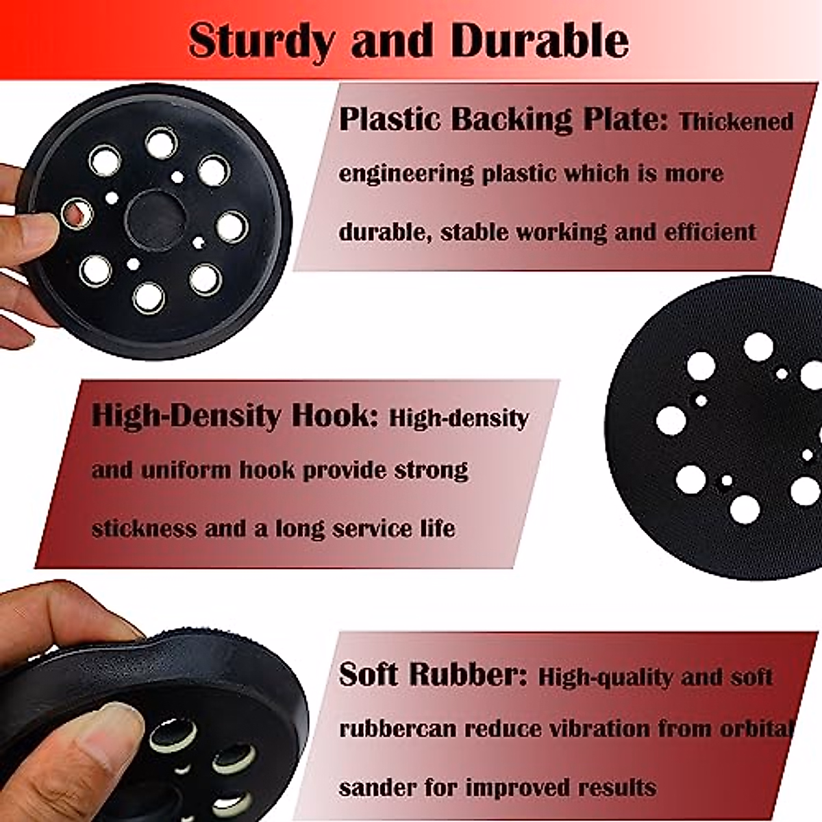 5 Inch 8 Hole Hook and Loop Replacement Sander Pad for Craftsman 315-315112170, 315116940, 315116950, 315112180, 315279870 Random Orbit Sanders- Sanding Pad