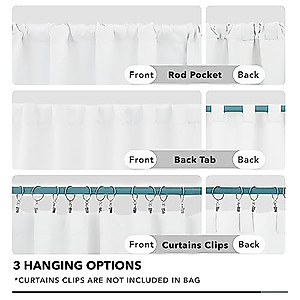 Deconovo Pure White Curtains for Living Room, Back Tab and Rod Pocket Curtain for Bedroom 84 Inches Long, 52x84 Inch, 2 Panels