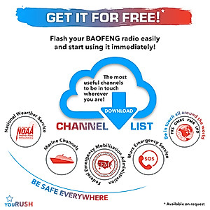 youRUSH Ham Radio Kit Baofeng UV-5R 8W ham radio handheld 3800mAh & 2800mAh BL-5 Extended Batteries & Foldable Antenna 18.7”, Speaker Mic, USB Charger, USB Baofeng programming cable Baofeng BF-F8hp