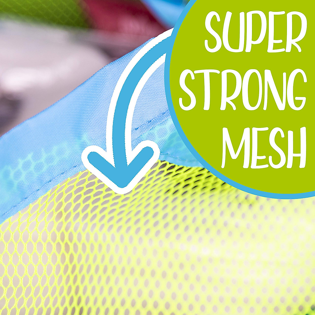 FoxPrint Mesh Beach Bags and Totes for Groceries, Shopping, Summer Pool Toys, Reinforced Carry Handles, Sand Resistant Net, Quick Snap Closure and Front Pocket, Yellow