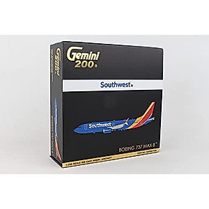 GeminiJets Southwest Airlines Boeing 737 MAX 8 N8730Q; Scale 1:200 G2SWA1008