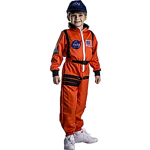 Dress Up America Astronaut Costume for Kids – NASA Orange Spacesuit for Boys & Girls