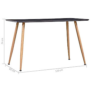 YPWRENH Entrance Table Casual Tables Dining Table Gray and Oak 47.2"x23.6"x29.1" MDF for Dining Room, Kitchen or Living Room
