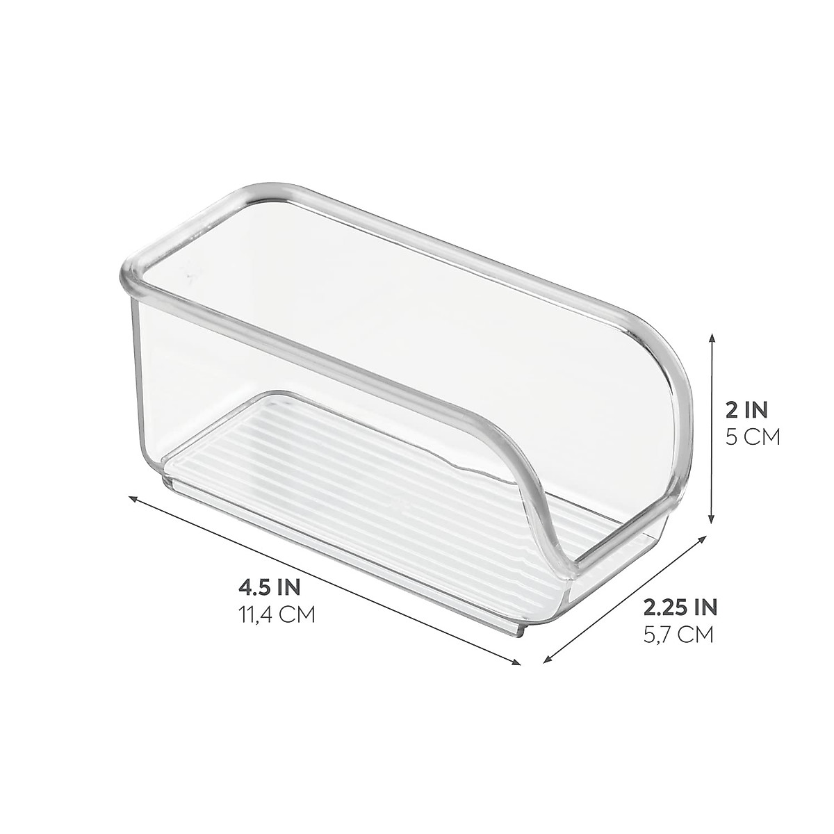 iDesign BPA-Free Plastic Sugar Packet Holder and Organizer, The Linus Collection - 2.25" x 4.5" x 2", Clear