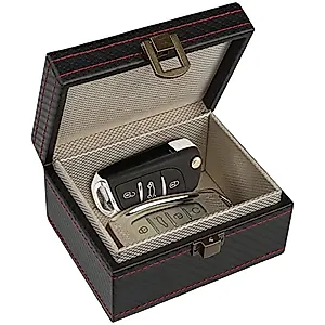 Faraday Box, [Carbon Fiber Texture] Diyife RFID Box for Car Keys, Key Fob Protector, Signal Blocker for Keyless Fob, Large Car Key Signal Blocker Cage, Signal Blocking Box for Car Keys Phones (Medium)