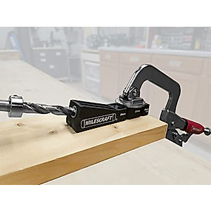 Milescraft 1324 Pocket Jig 100 -Includes 3/8″ HSS Step Drill Bit, 6” Magnetic T20 Star Driver & 3/8″ Split Design Stop Collar -Perfect Pocket Hole Jig for Hard to Reach Areas, Including Repairs,Black