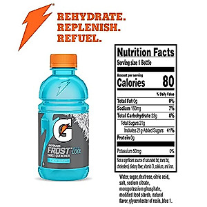 Gatorade Frost Thirst Quencher Glacier Freeze Crisp & Cool 12 oz (Pack of 12), Gatorade Body Armour Sports Drink