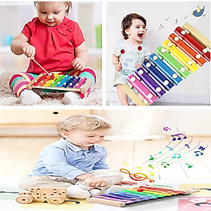 RUITASA Colorful 8 Tones Hand Knock Musical Instrument Xylophone Knock Instruments Toy Baby Instrument Mallet Children Toy Music Enlightenment Gifts for Children