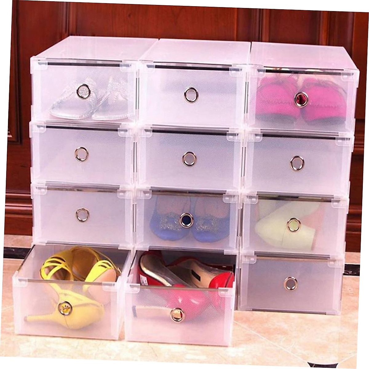 PACKOVE Shoes Organizer for Women 2 Pack Drawer Boxes for Women's Shoes Storage
