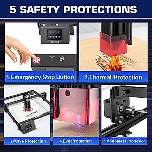 Official Longer RAY5 Laser Engraver, 5W Optical Output Power Laser cutter with 3.5" TouchScreen, 40W DIY Laser Engraving Machine, Laser Cutter and Engraver Machine for Wood and Metal, Acrylic, Leather