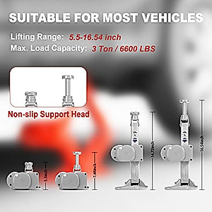 TYAYT Electric Car Jack Kit 3 Ton 12 Volt Automotive Jack, Electric Scissor Jack for Car Sedan and SUV, Portable Car Jack for Tire Change and Road Emergencies, Lifting Range 5.5 to 16.54 Inch (Gray)