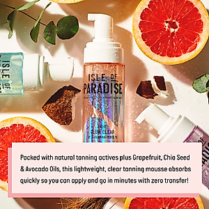 Isle of Paradise Glow Clear Self-Tanning Mousse, Medium (Golden Glow) - Red Cancelling and Color Correcting Tanning Foam, Vegan and Cruelty Free, 6.76 Fl Oz