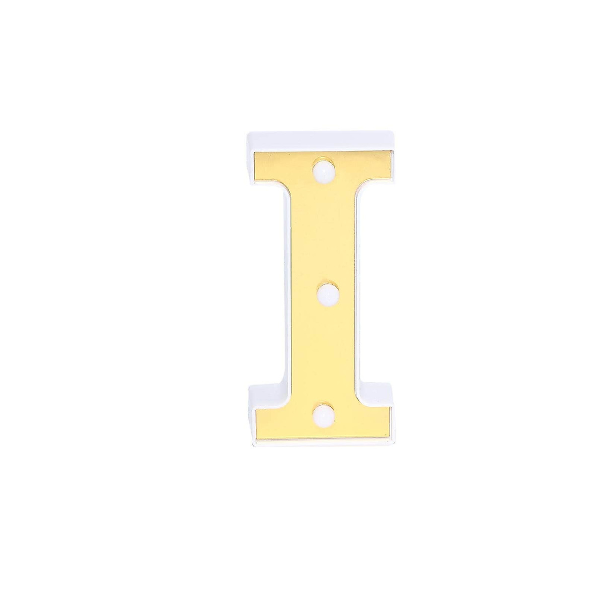 TABLECLOTHSFACTORY 6" 3D Gold Marquee Letters 5 LED Light Up Letters Warm White LED Letter Lights - I