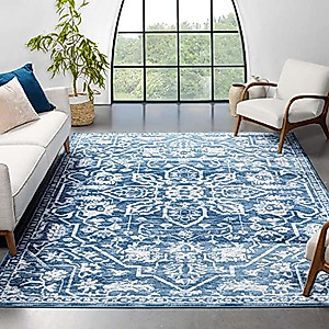 Well Woven Della Light Blue Vintage Medallion Pattern Area Rug (7'10" x 9'10")
