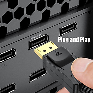 DisplayPort to HDMI Cable 6ft 5-Pack, Display Port (DP) to HDMI Cable 6 feet Adapter for All DisplayPort Laptop/Computer to Monitor/HDTV/Projector with HDMI