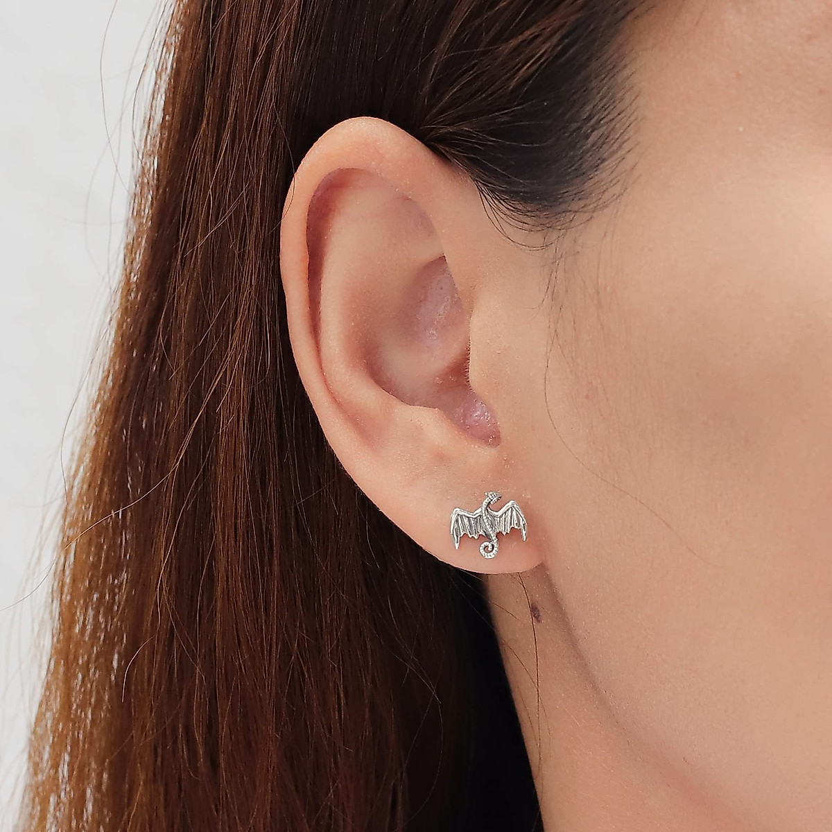 Boma Jewelry Sterling Silver Dragon Stud Earrings