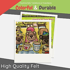 Goldilocks and Three Bears Felt Story Set | 19 PRECUT & Ready to Play Colorful & Durable Felt Pieces for Toddlers, Preschool & Kindergarten | Reusable Felt Board Stories