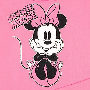 Disney Minnie Mouse Infant Baby Girls Crossover Fleece Hoodie and Leggings Outfit Set Pink Glitter 24 Months