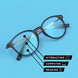 Foster Grant Conan Multifocus Rectangular Reading Glasses, Shiny Tortoise/Transparent, 54 mm + 1.5