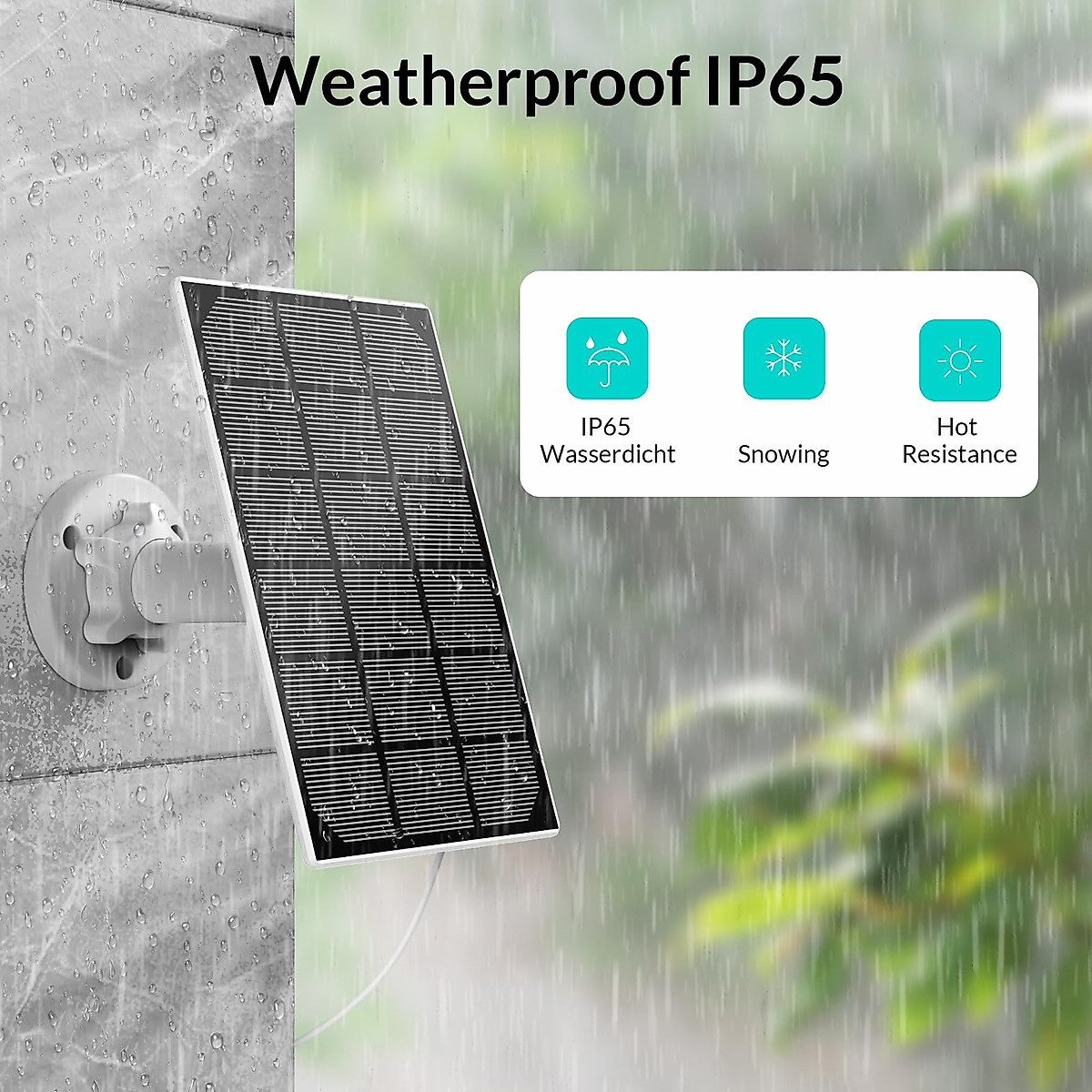 NETVUE USB Solar Panel for Sentry Plus DC 5V Security Camera (Not Work for Birdfy), Solar Panel Charger with 10 FT Charging Cable, IP65 Waterproof, Continuously Charging, 360° Adjustable Mounting