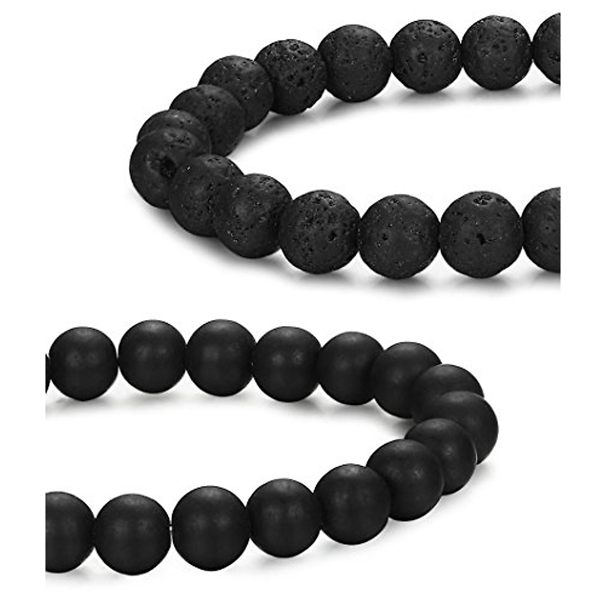 FIBO STEEL 5 Pcs 8MM Natural Healing Stone Bracelets for Men Women Beaded Bracelets Elastic,5A