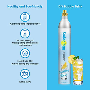 Sodaology 60L Co2 Carbonator Compatible with Sodastream Appliances [NOT FOR ART & TERRA],14.5oz, Set of 1