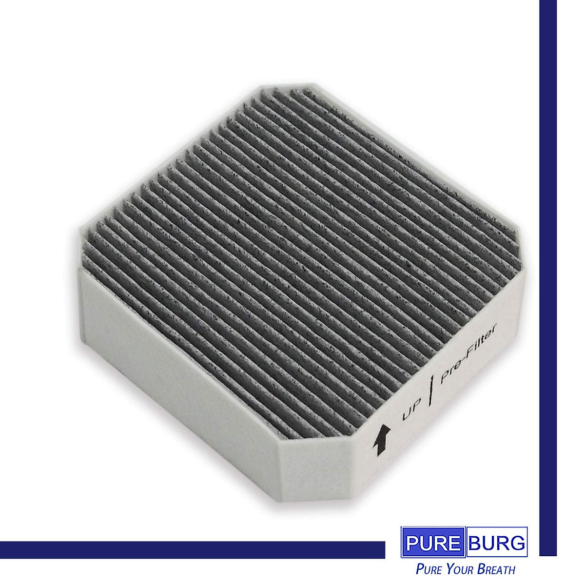 PUREBURG Replacement HEPA Pre-Filter Fits Molekule Air Purifier, High-efficiency Activated carbon 2-in-1 Air Clean Dust VOCs,2-Pack