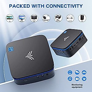 KAMRUI Mini PC 16GB RAM, AK1Plus Mini Computer with Intel Alder Lake N95(up to 3.4 GHz), 512GB M.2 SSD Small Desktop Computers Support 4K UHD/HDMI 2.0/LAN/Dual-Band WiFi for Work Study Design