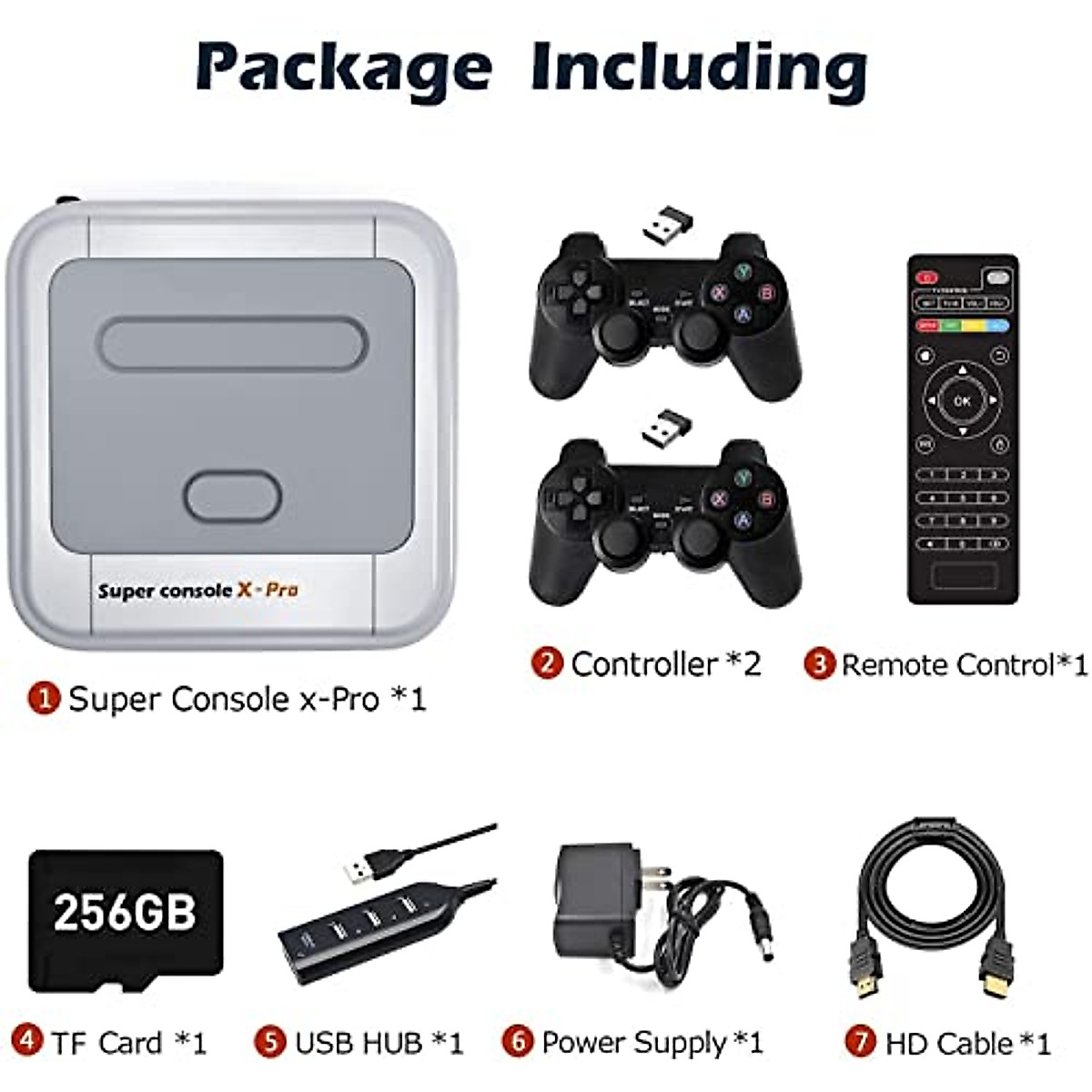 Kinhank Super Console X PRO Retro Game Console with 117,000+ Classic Games,Video Game Console for 4K TV,Dual System,Emulator Console Compatible with Most Emulators,WiFi/LAN,Best Gift