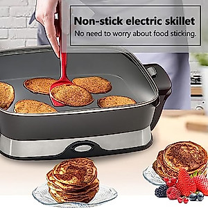 Electric Skillets Nonstick with Lids - 16-inch Electric Frying Pan with Cool Touch Handles, for Frying, Sauteing, Simmering and Braising, Dishwasher Safe