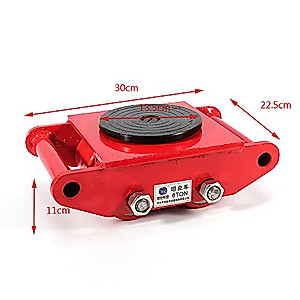 6T Dolly, Plastic Steel Wheel GDAE10 Industrial Machinery Mover with 360° Rotation Cap Skate Hand Truck Cart Appliance Wheels Rollers for Furniture Cargo Trolley Moving Home Warehouse 13200lbs Red