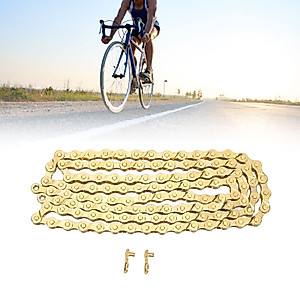 Bike Chain Kit Gold High Carbon Steel 8 Speed Mountain Road Bicycle Multi-Function Bike Mechanic Repair Kit 1/2in x 3/32in 116 Sections