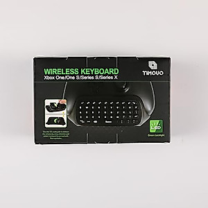 TiMOVO Green Backlight Keyboard for Xbox One, Xbox Series X/S,Wireless Chatpad Message KeyPad with Headset & Audio Jack,Mini Game Keyboard Fit Xbox One/One S/One Elite/2, 2.4G Receiver Included, Black