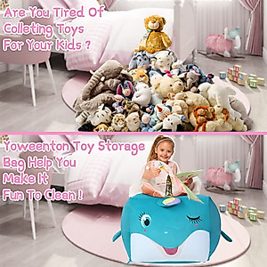 Cute Dolphin Stuffed Animal Bean Bag Storage for Boys and Girls, Gifts for Kids Bedroom Decorations, Child Beanbag Large Size 22x24 Inch Velvet Extra Soft, Cover ONLY