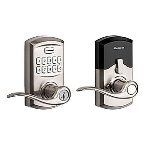 Kwikset 99170-001 SmartCode 917 Keypad Keyless Entry Traditional Residential Electronic Lever Deadbolt Alternative with Tustin Door Handle and SmartKey Security, Satin Nickel