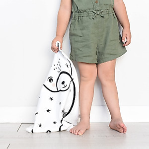 Wee Gallery Organic Snuggle Blanket (Bunny) - for Babies, Cotton Jersey and Sherpa, Soft Soothing Plush Blankie, Lovey, Baby Gift for Newborn Boys and Girls