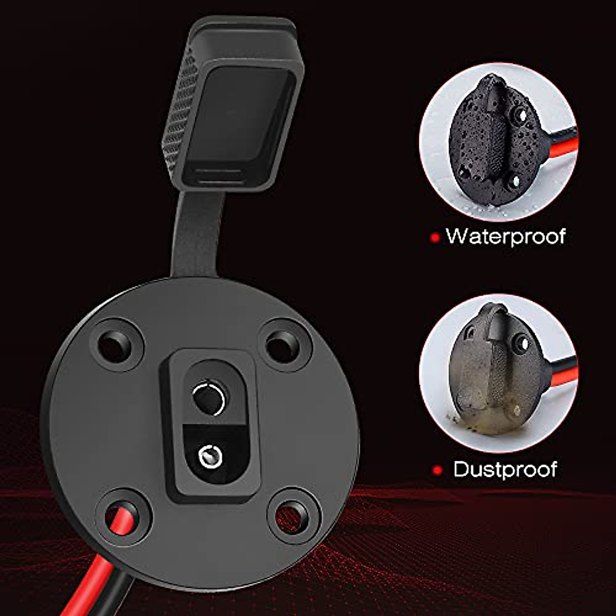 EXTRACTME 2 Pack SAE Connector Power Socket Sidewall Port, 10AWG Weatherproof SAE Quick Connect Solar Panel Flush Mount Connector Plug Cable with 2 SAE Adapter for Solar Generator Battery Charger