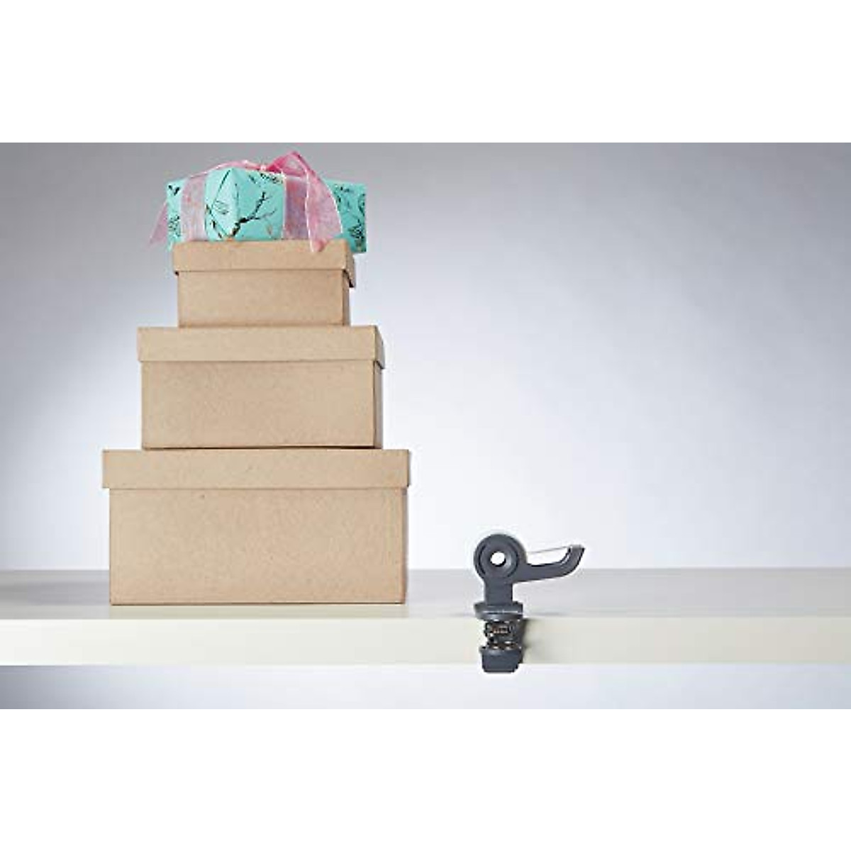 Scotch Brand Clip & Twist Tape Dispenser, Great for Gift Wrapping, Clips to Desks, Tables, Easy Charcoal Gray, 3-Pack (C19-3PK-SIOC)