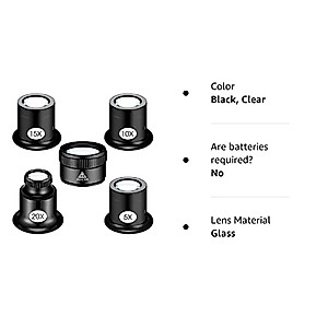 5 Pcs Jewelers Loupe Portable Monocular Magnifier Magnifying Glass Eye Loops Magnifier with 30 x 36 mm Lens Watch Jewelry Experimental Repair Tool for Textile Optical Circuit Coins (5X 10X 15X 20X)