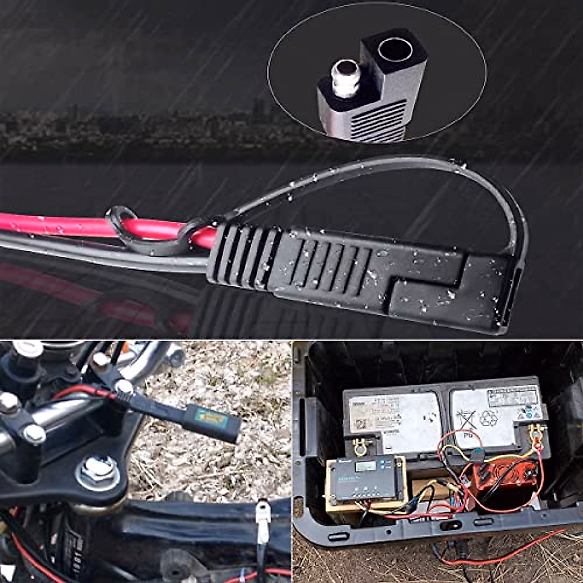 Cllena SAE Extension Cable 20FT SAE to SAE Extension Cord 10AWG SAE Quick Disconnect Adapter Wire Harness for Automotive RV Solar Panel Battery Motorcycle Cars Tractor Trolling Motor