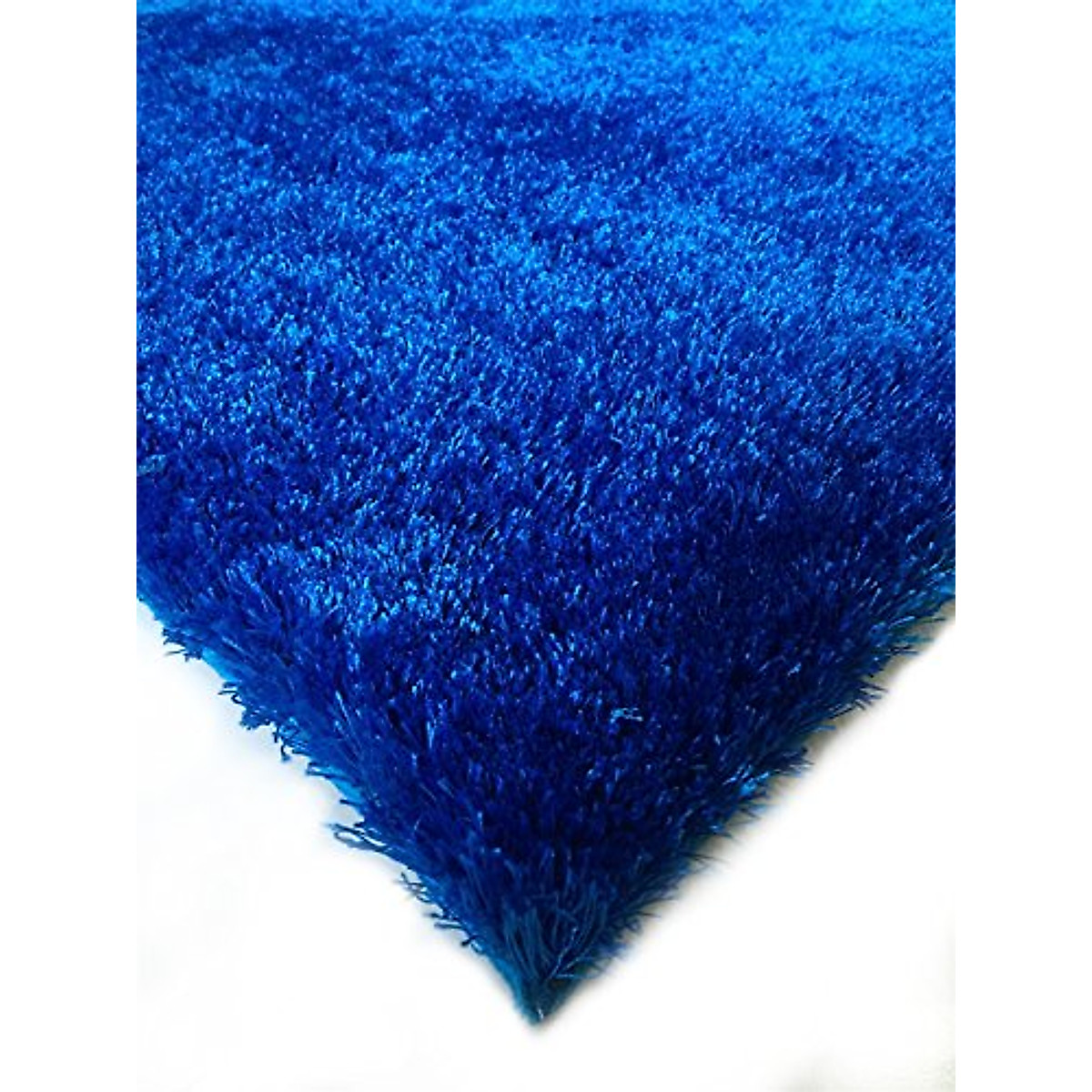 Amazing Rugs, LLC. Fuzzy Shaggy Hand Tufted Area Rug Electro Blue 2' x 3' N/A N/A 5' x 8' Shag