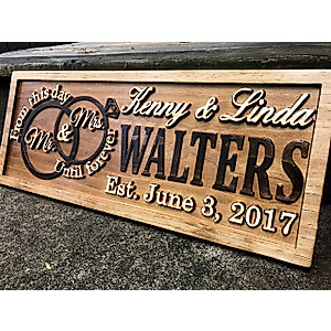 Mr and Mrs Sign | Wood Wedding Gift | Wooden Bridal Shower Gift | Custom Engagement Sign | Established Marriage Decor | Personalized Couple Gift | Last Name Established Sign | Anniversary Gift
