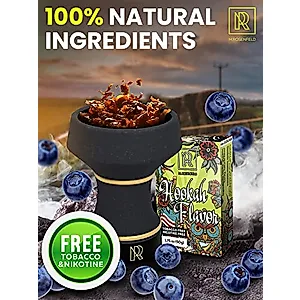 M. ROSENFELD Hookah Flavor Blueberry Herbal - 1.75 oz (50 g) Hookah Shisha Tobacco Free Molasses Hookah Tobacco & Nicotine Free Shisha with Real Organic Shisha Hookah Flavors Blueberry
