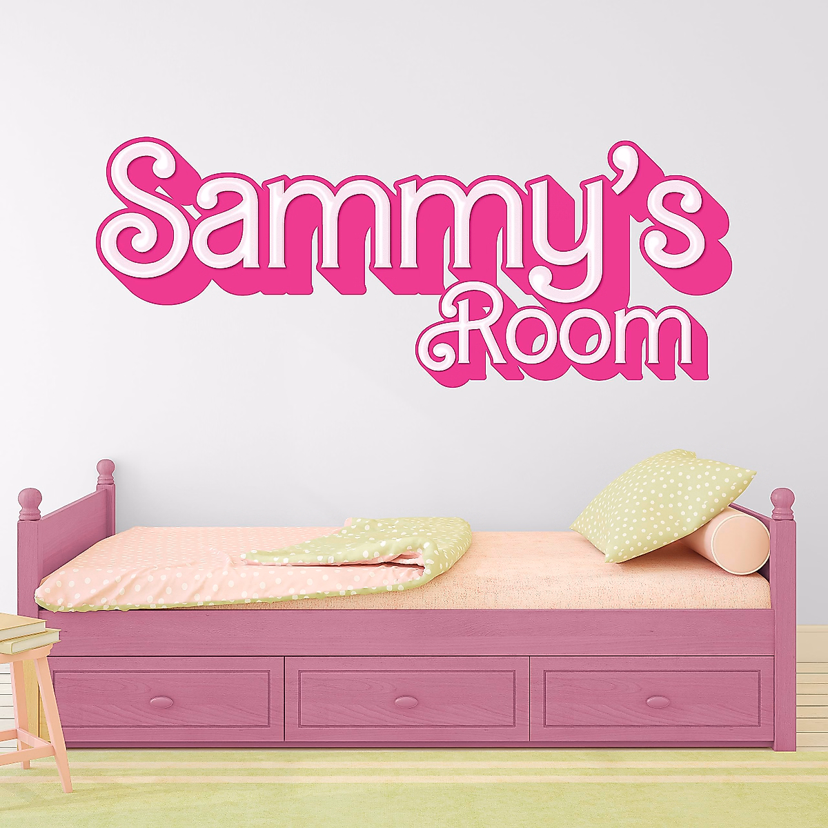 Iconic Style Personalized Wall Decor - Hot Pink Wall Decals Peel and Stick - Perfect Accessories for Women Party - Ideal for Bedroom Decor - Loved by Kids, Girls, Women