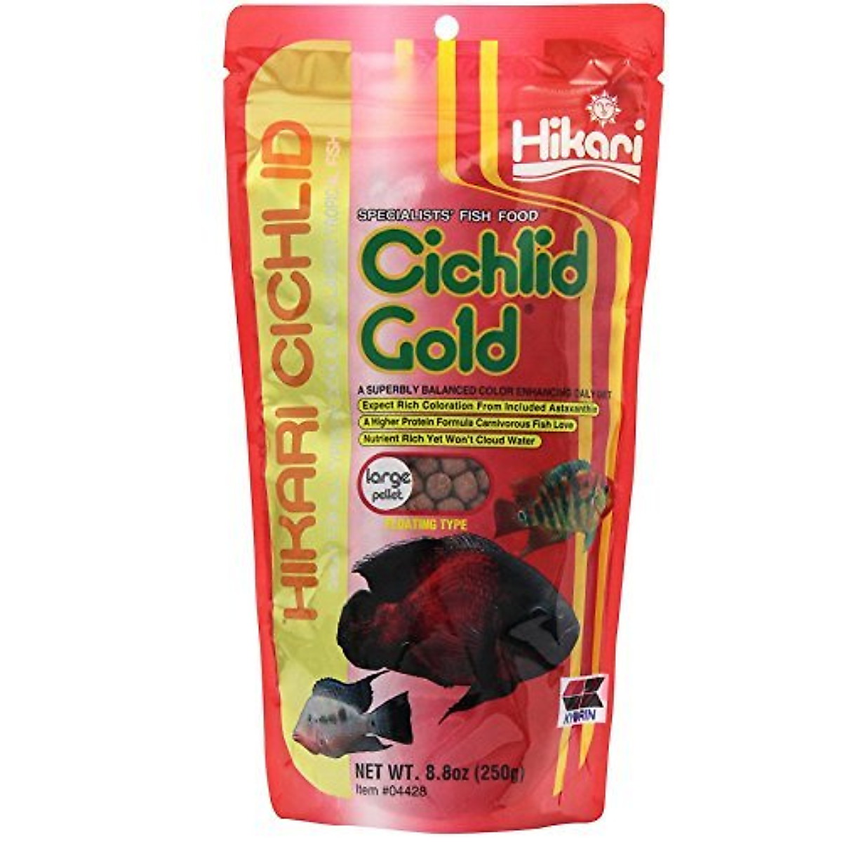 Hikari 8.8-Ounce Cichlid Gold Floating Pellets for Pets, Large [2-Pack[
